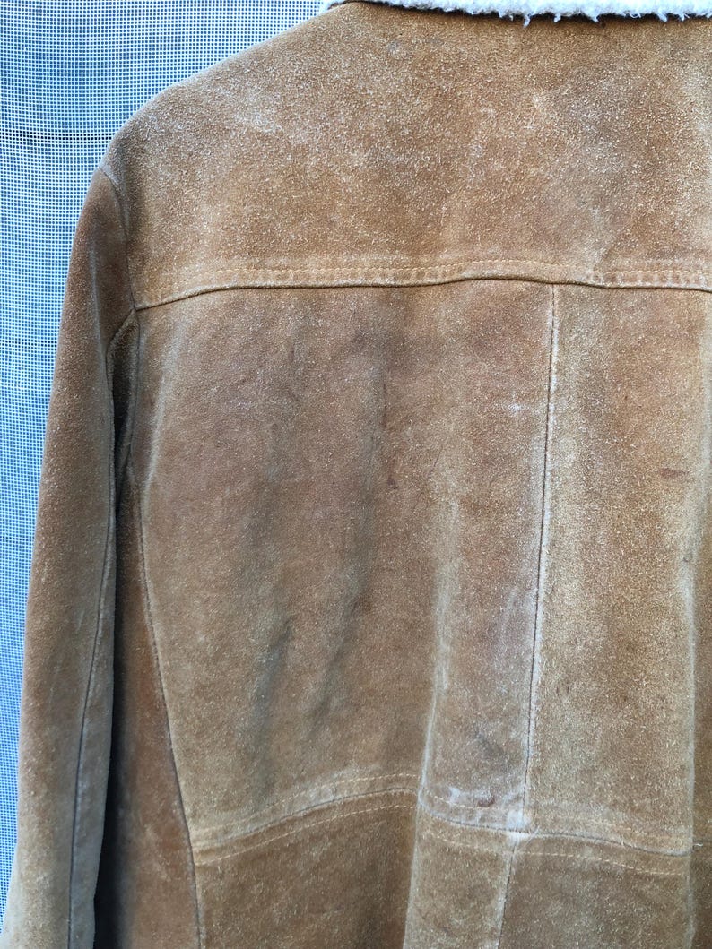 Vintage 50's/60's Suede Western Jacket Shearling Lining Brown Large Bay ...
