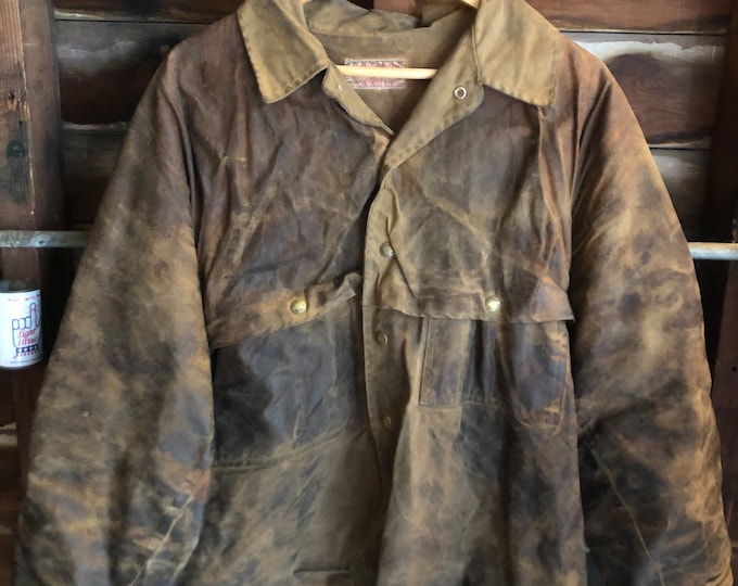 Vintage 80’s Filson Waxed Tin Cloth Jacket Distressed Great Patina - Etsy