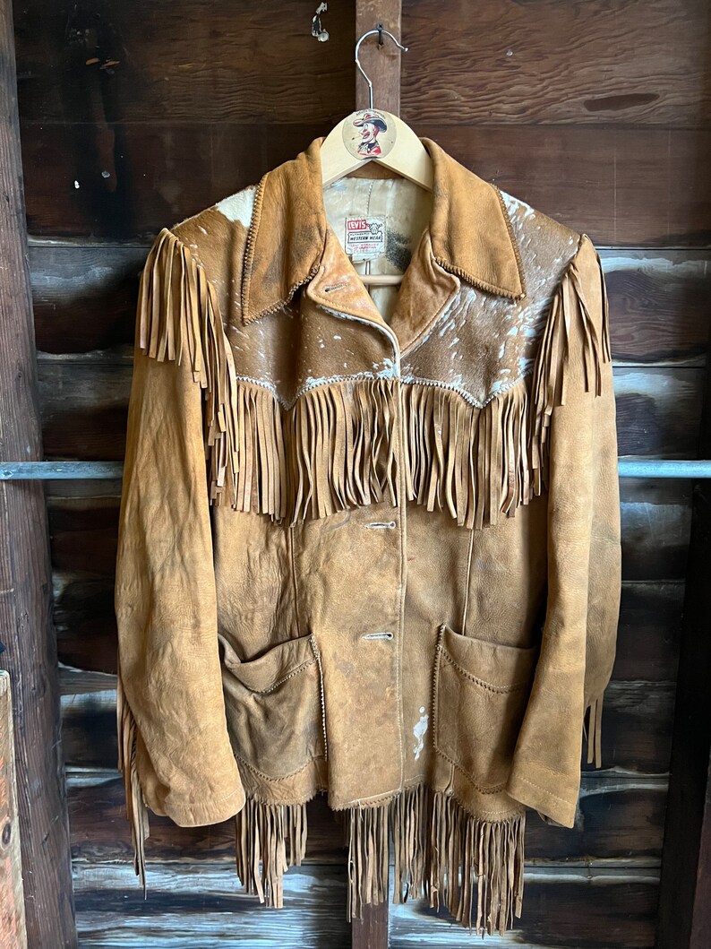 Vintage 50’s Levi’s Shorthorn Hair on Hide Suede Fringe Jacket ...