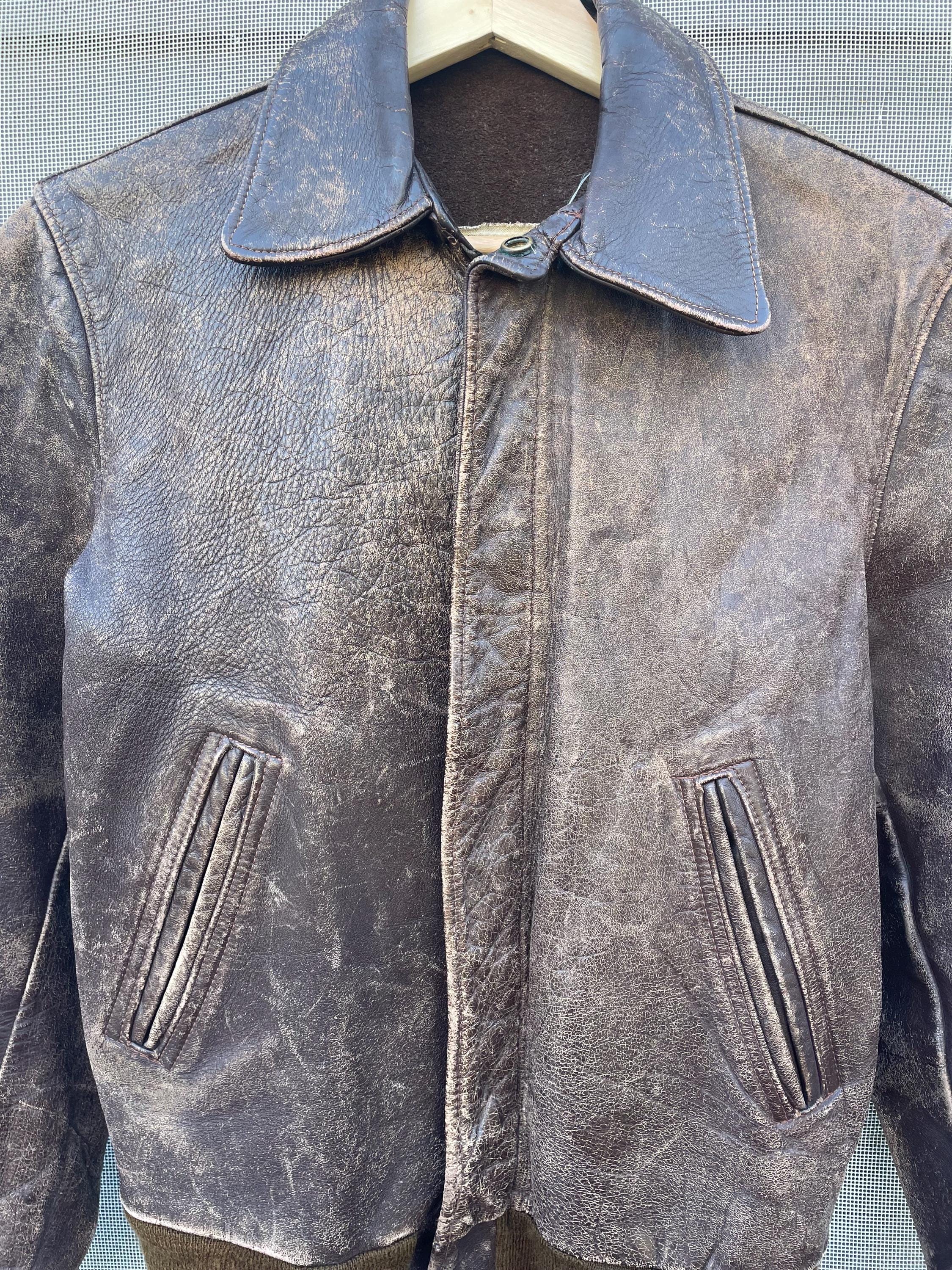 Vintage 50s A2 Style Horsehide Leather Jacket Patina Distressed - Etsy