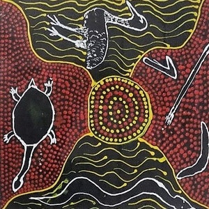 Framed Vintage - Original Aboriginal Art of Good Hunting by Jason Lannigan - Kimberley Region of ...