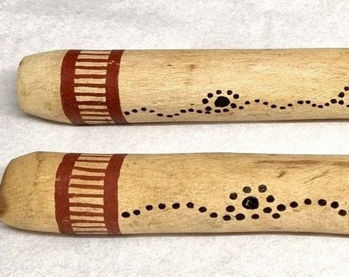 Vintage Australian Aboriginal Clap Sticks | Handmade and Painted ...