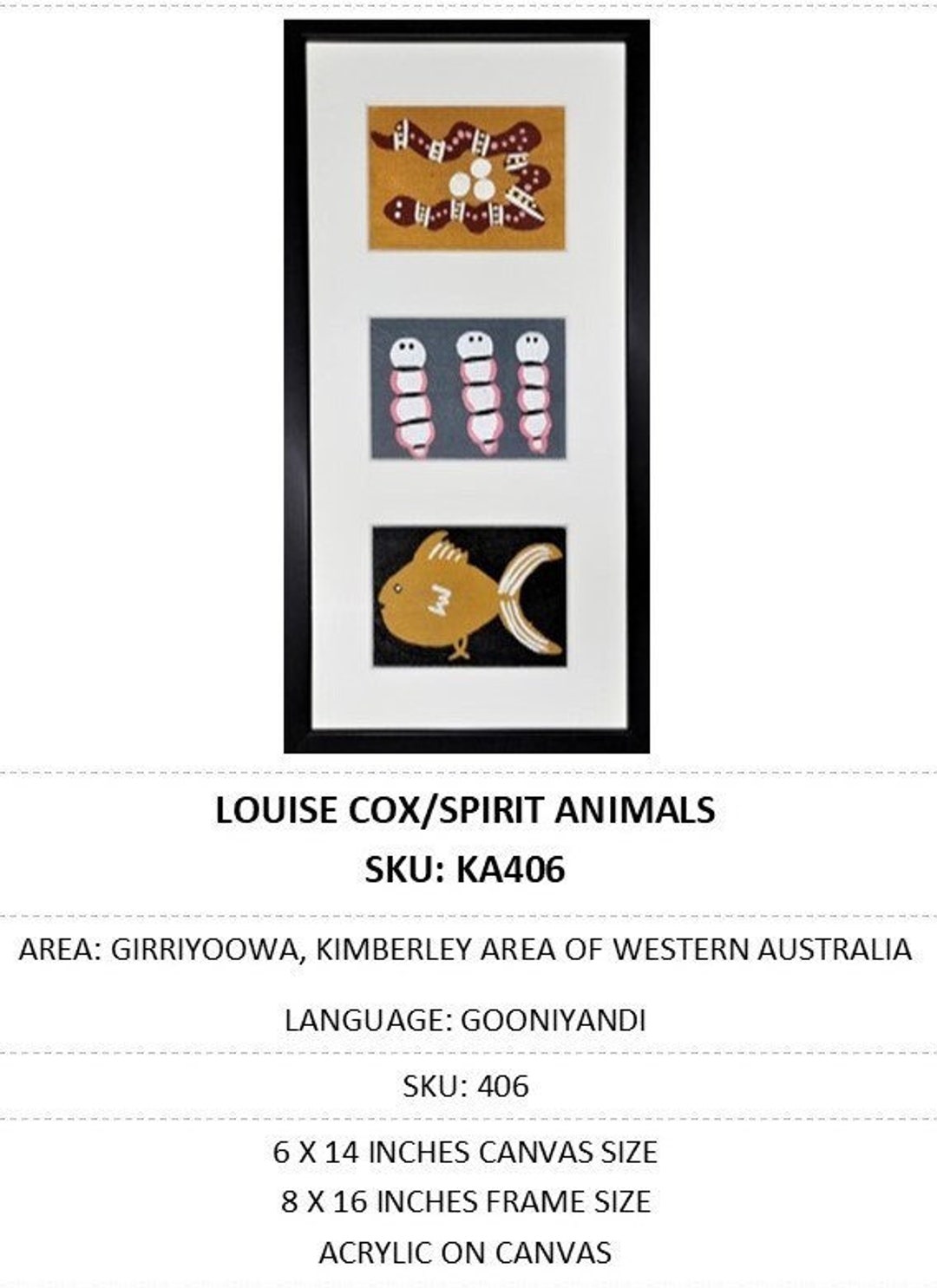 Original Aboriginal Art, Painting of Spirit Animals by Louise Cox - Kimberley Region of ...