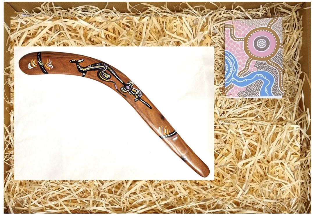 Unique Traditional Hand Painted Hooked Hunting Boomerangs - Black ...
