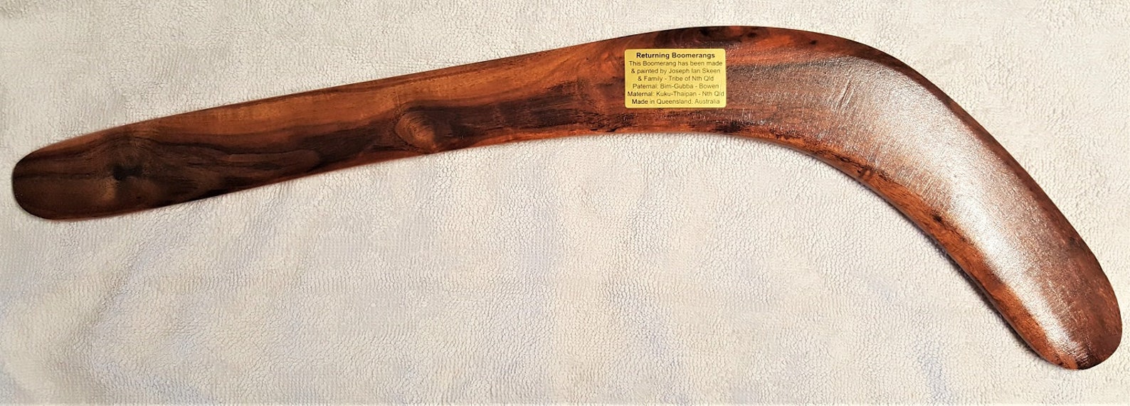 Traditional Aboriginal Hunting Boomerang Black Wattle Timber Collectors ...