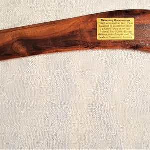 Traditional Aboriginal Kylie Boomerang | Black Wattle Timber ...