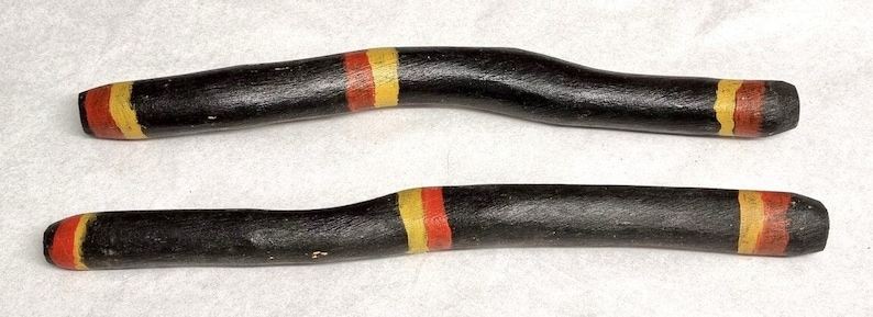 Vintage Australian Aboriginal Clap Sticks | Handmade and Painted ...