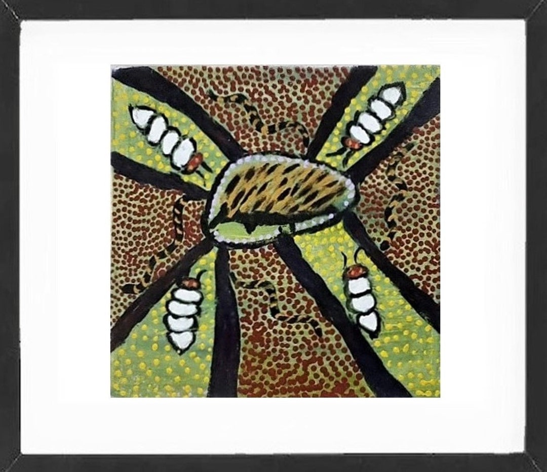 Original Aboriginal Art, Painting of Witchetty Grub Family by April Jones - Kimberley Region of ...