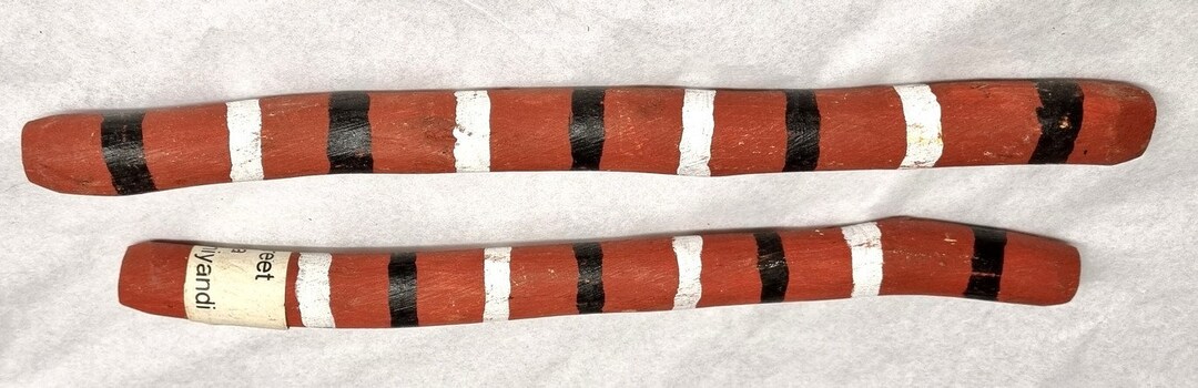 Vintage Australian Aboriginal Clap Sticks by David Street, | Handmade ...