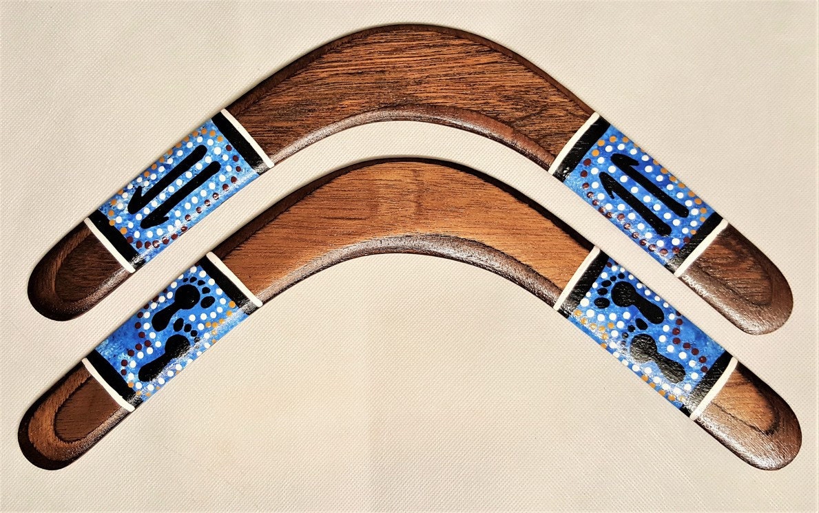 Returning Traditional Boomerang Blue Tracks Design 18 Inch Choose Left ...
