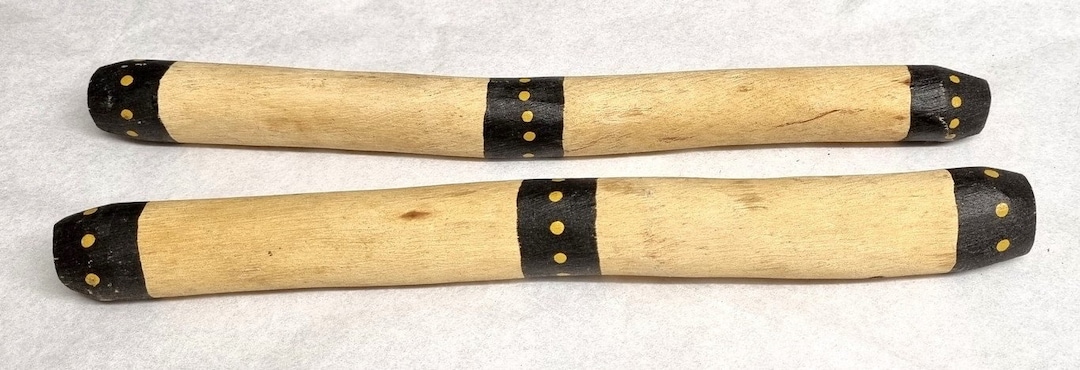 Vintage Australian Aboriginal Clap Sticks | Handmade and Painted ...