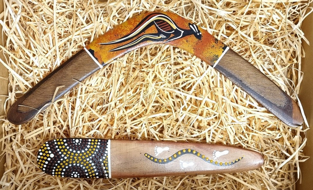 Aboriginal Returning Boomerang and Message Stick | Gift Pack - Etsy