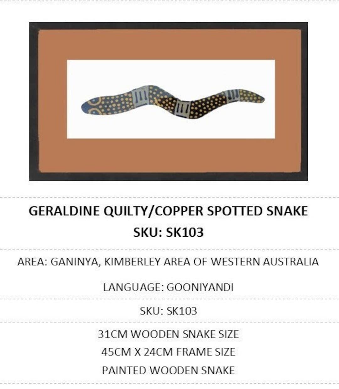 Vintage Kimberley Aboriginal Art Hand Painted and Carved Wooden Snake ...