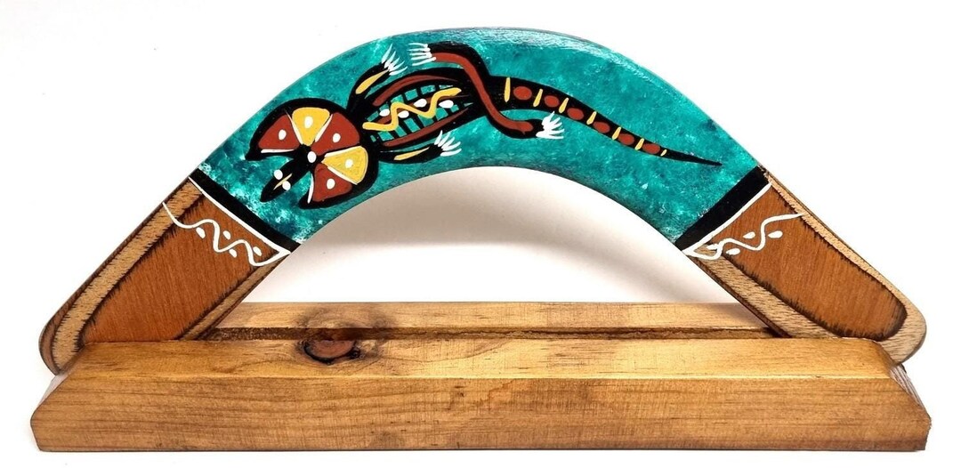 26cm (10 Inch) Australian Made Boomerang + Display Stand | Aboriginal ...
