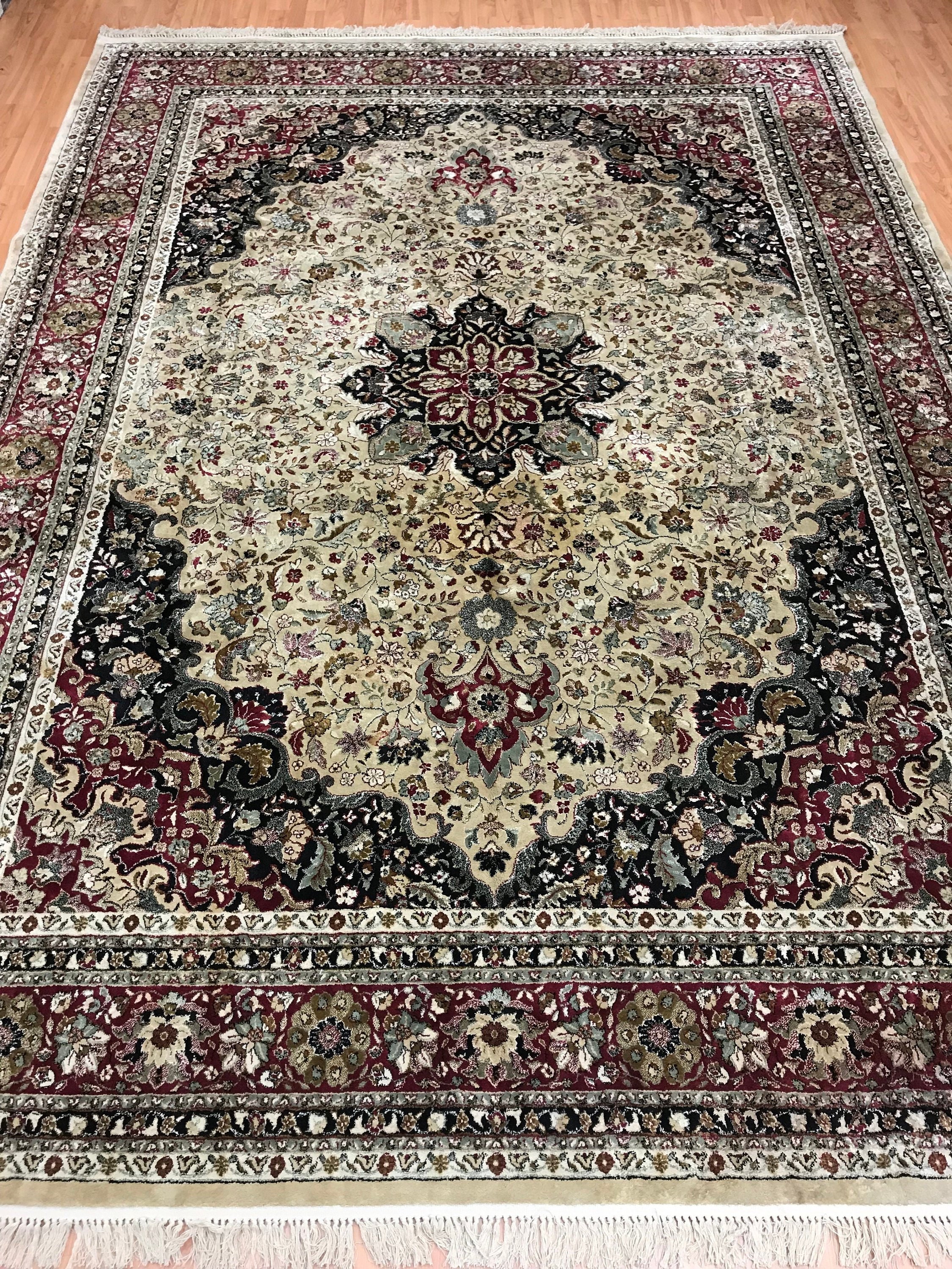 8' x 11' Belgian Tabriz Design Oriental Rug - Full Pile - 100% Wool