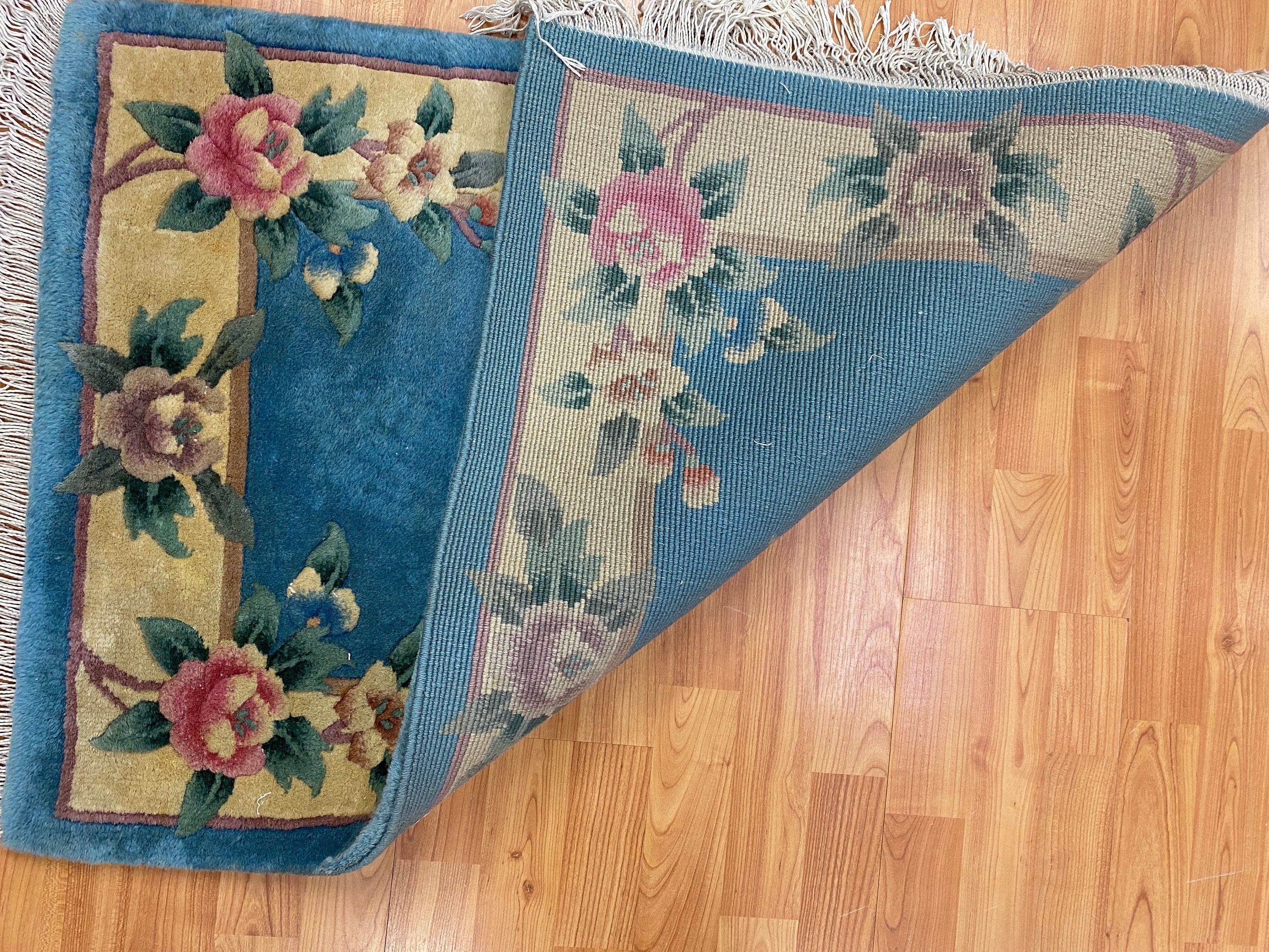 2' x 3' Chinese Aubusson Oriental Rug - Full Pile - Hand Made - 100% Wool