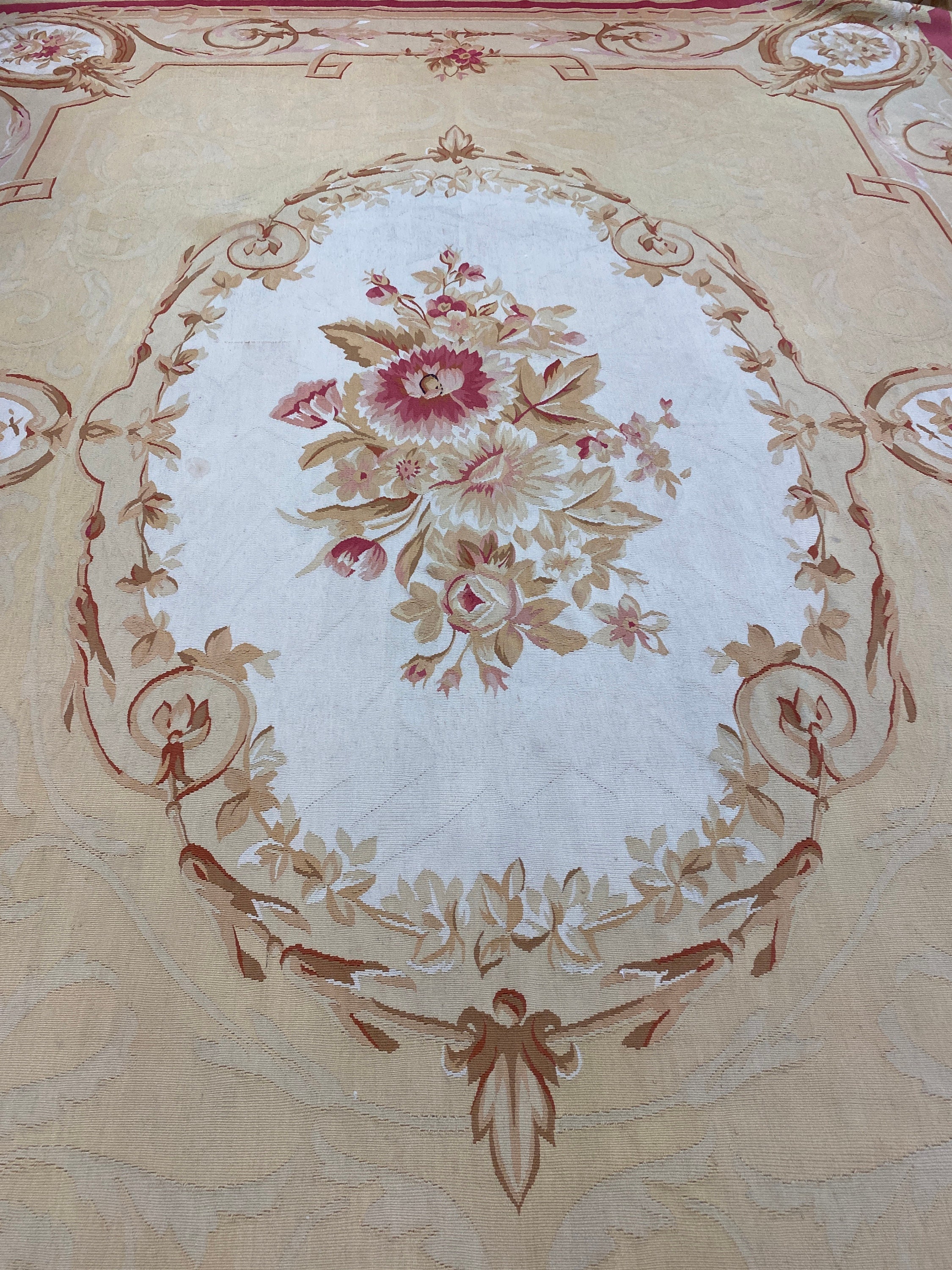 10' x 13'8 Chinese Aubusson Oriental Rug - Flat Weave - Hand Made - 100 ...
