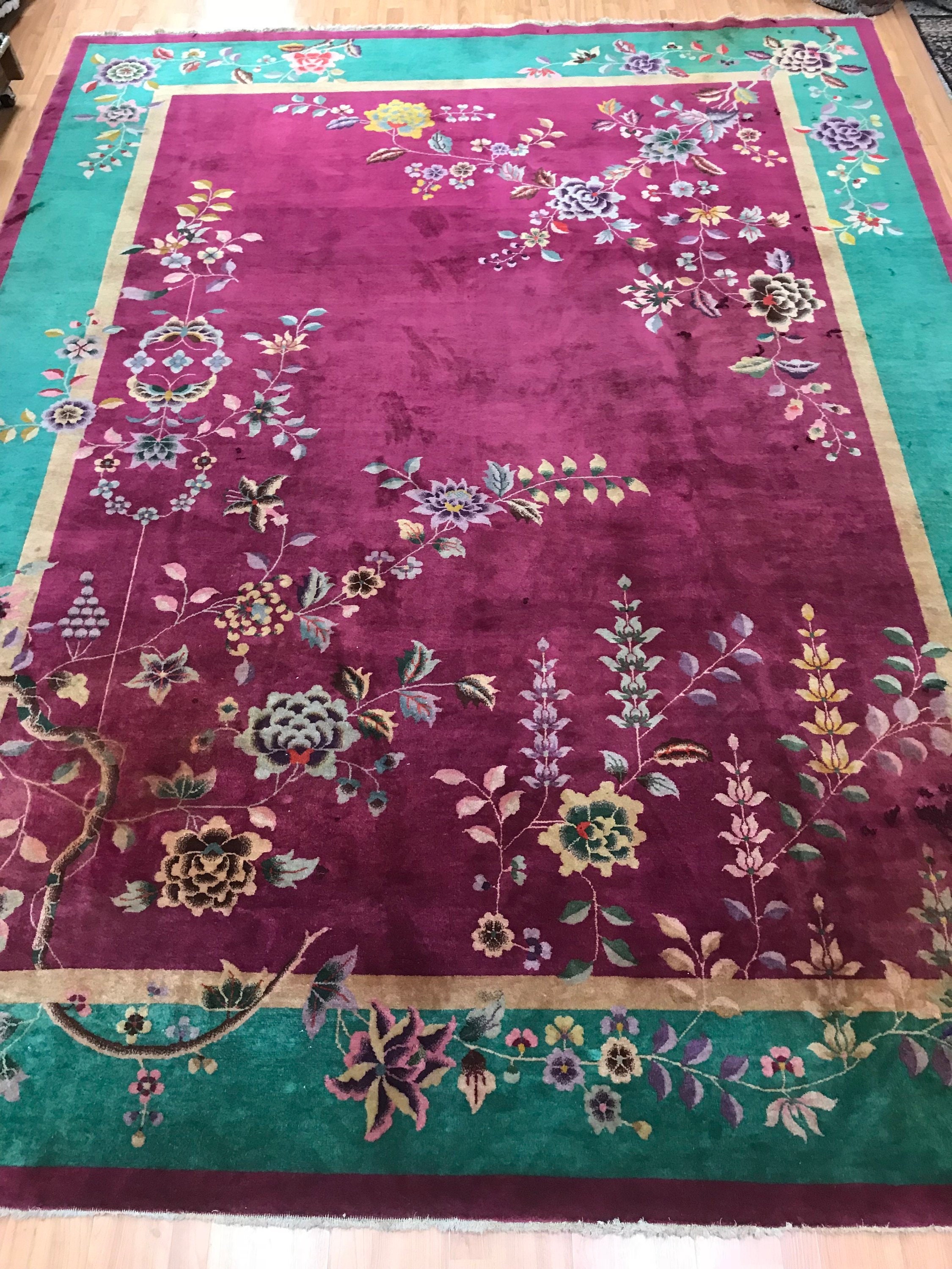 8'1 x 11'6 Antique Chinese Art Deco Oriental Rug - 1920s - Hand Made ...