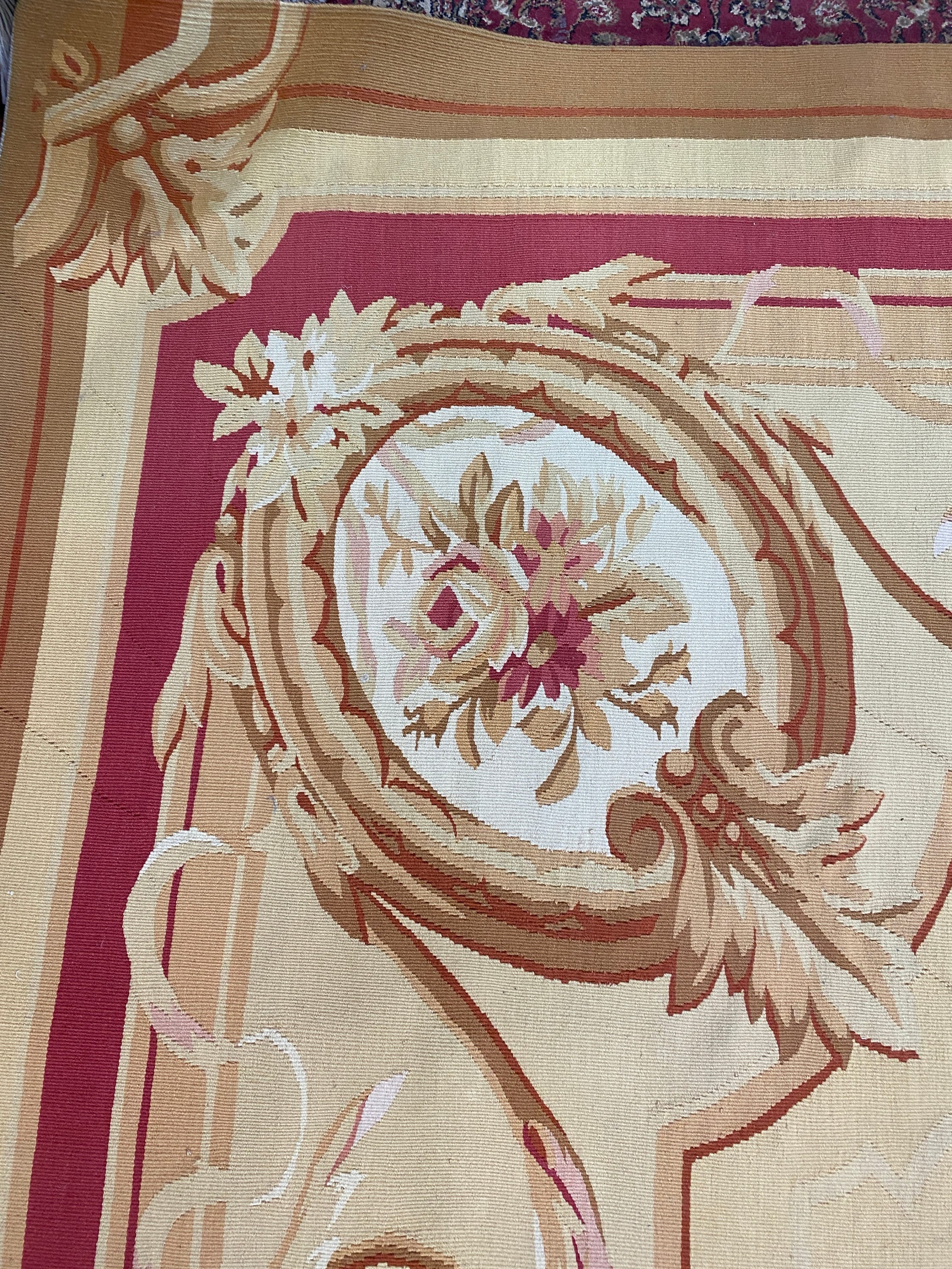 10' x 13'8 Chinese Aubusson Oriental Rug - Flat Weave - Hand Made - 100 ...