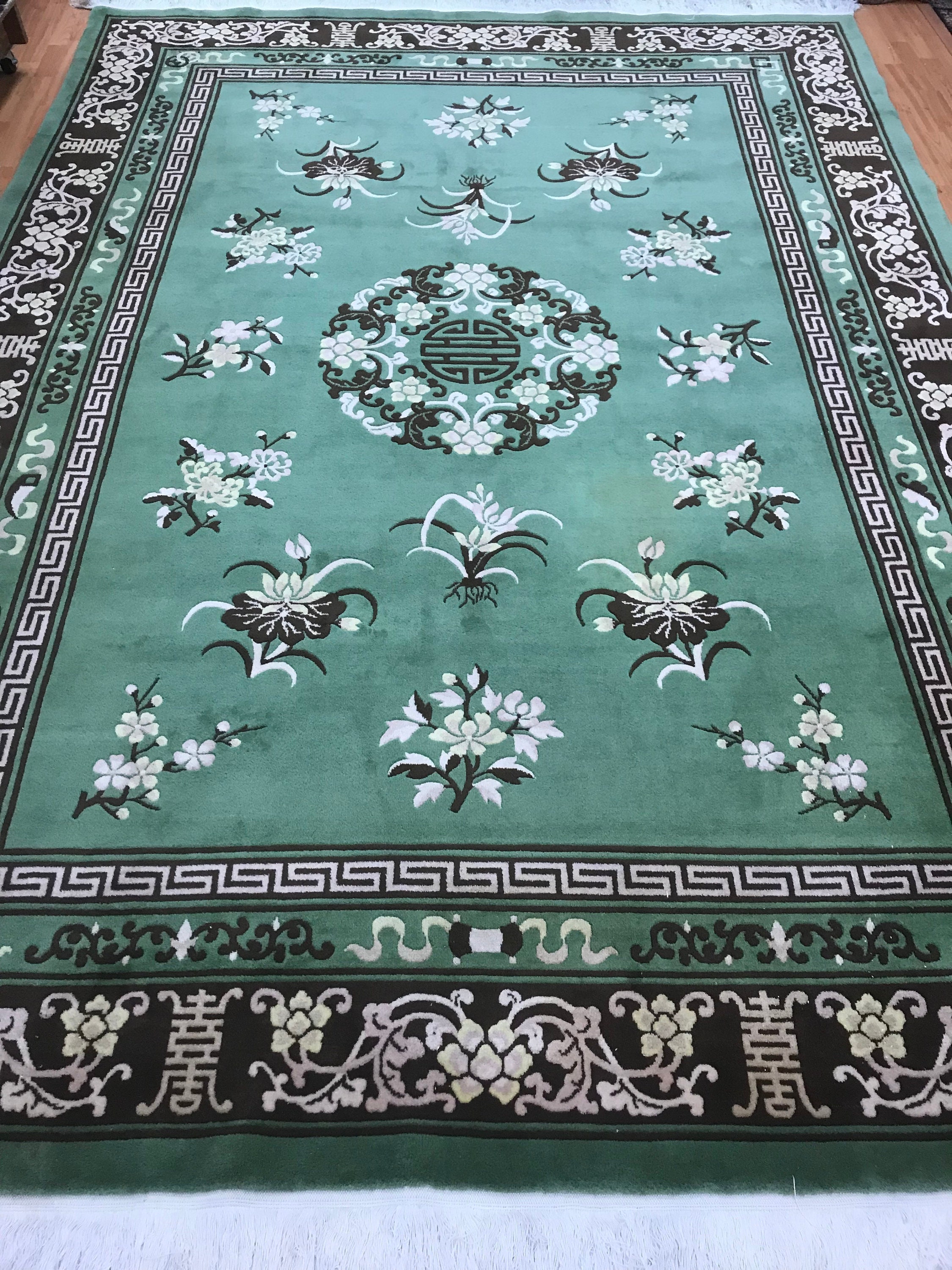 8'2 x 11’4 Chinese Art Deco Oriental Rug - Hand Made - Full Pile - 100% ...