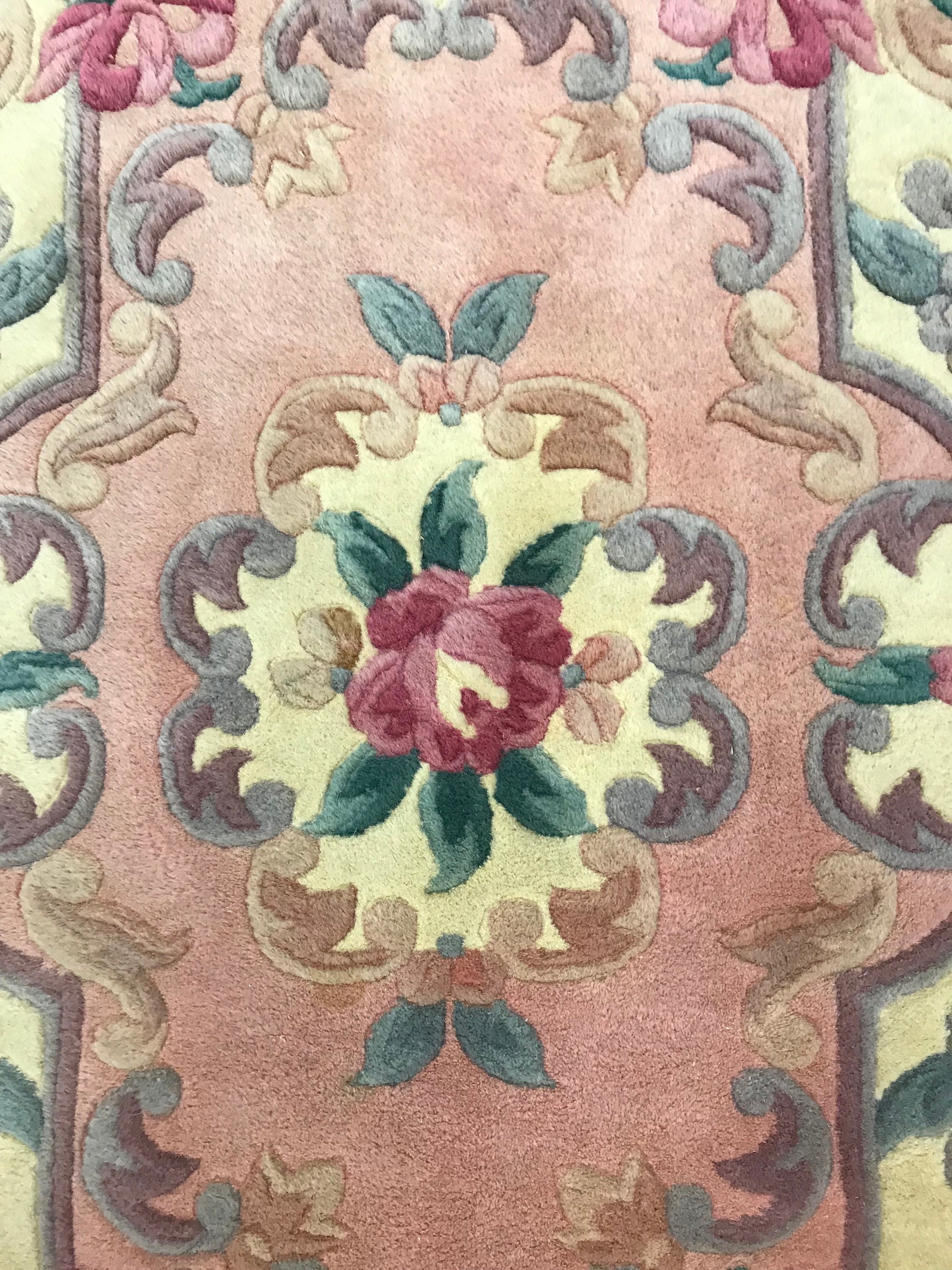 2' x 3' Chinese Aubusson Oriental Rug - 90 Line - Hand Made - 100% Wool