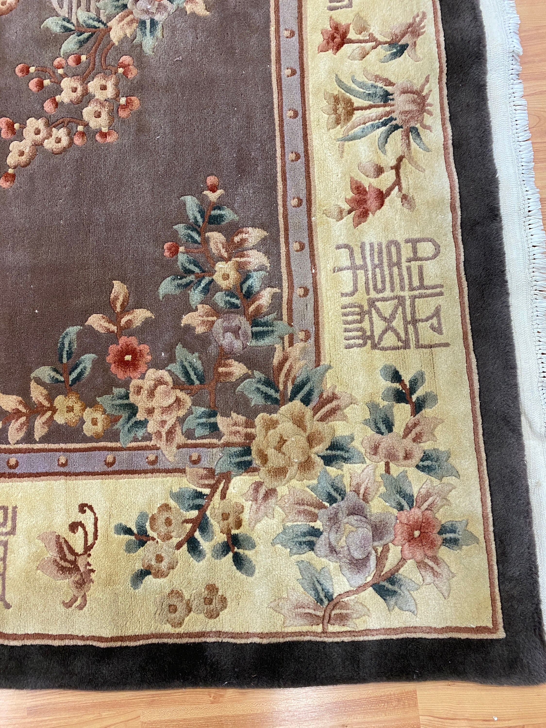 8' x 10' Chinese Aubusson Oriental Rug - Full Pile - Hand Made - 100% Wool