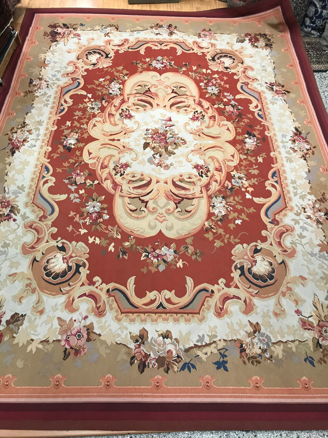 10'2" X 14'1" Chinese Aubusson Oriental Rug - Flat Weave - Hand Made ...