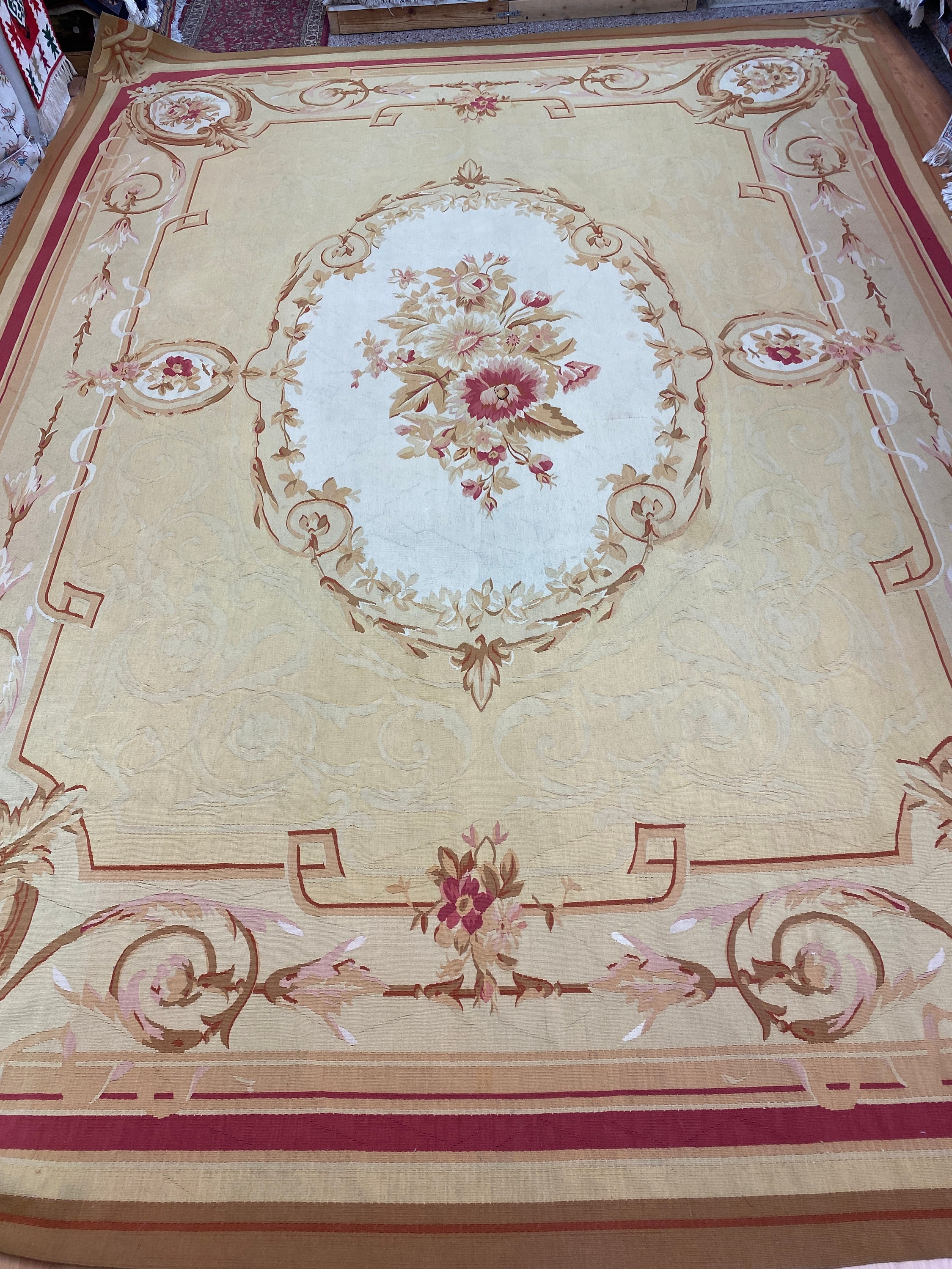 10' x 13'8 Chinese Aubusson Oriental Rug - Flat Weave - Hand Made - 100 ...