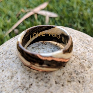 Add a Custom Gilded Ring Inscription, Your Message in Gold, White Gold ...