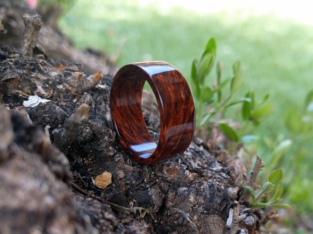 Chechen Spiral Grain Wood Ring. Handmade, Custom, Wooden Wedding Bands ...