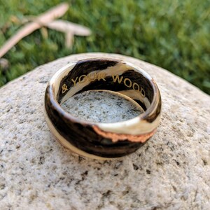 Add a Custom Gilded Ring Inscription, Your Message in Gold, White Gold ...