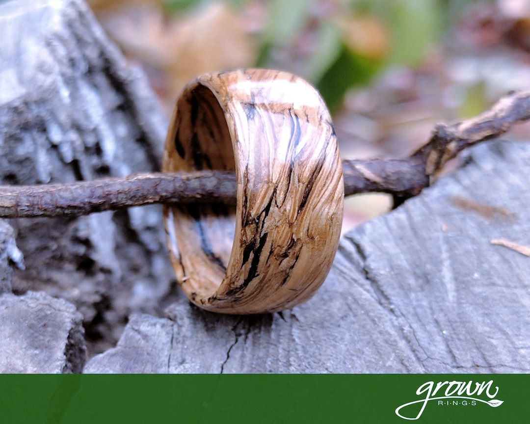 Tennessee Whiskey Barrel Spiral Grain Wood Ring. Handmade, Custom ...