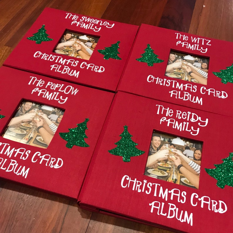 Custom Christmas Card Photo Album Personalized Christmas Card Album ...