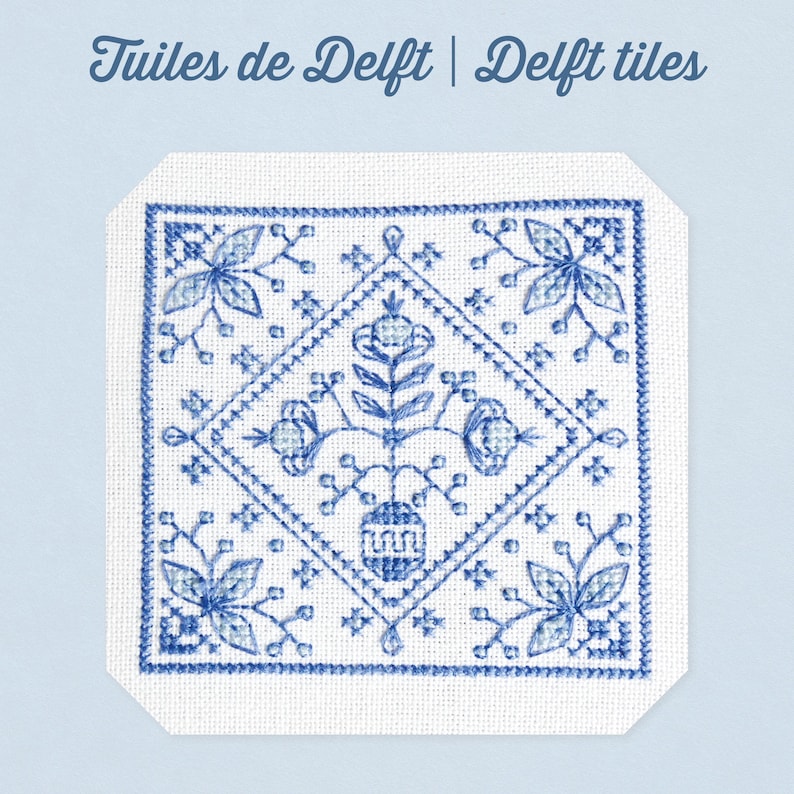 Delft Tile 3 - Cross Stitch Pattern - PDF Pattern - Etsy