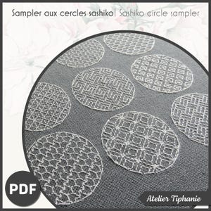 Sashiko Inspired Circle Sampler - Blackwork - PDF - Etsy