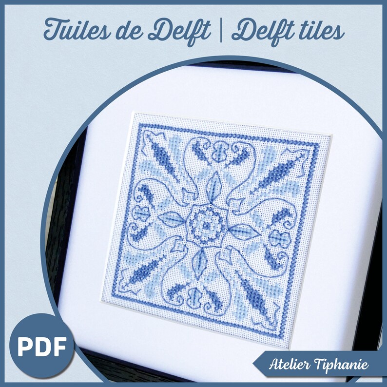 Delft Tile 1 - Cross Stitch Pattern - PDF Pattern - Etsy