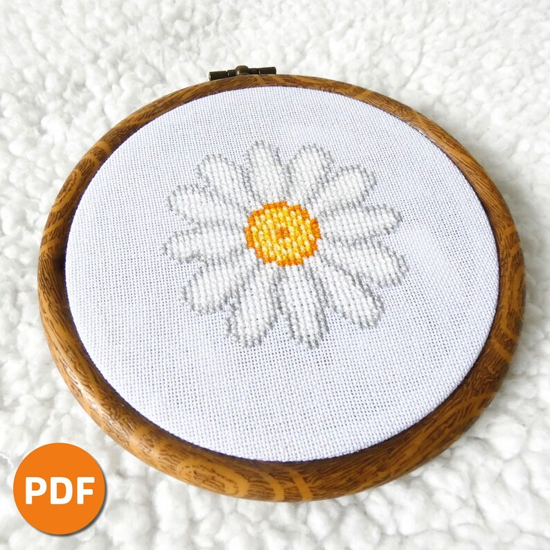 White Daisy - Flower - Cross Stitch Pattern - PDF Pattern - Etsy