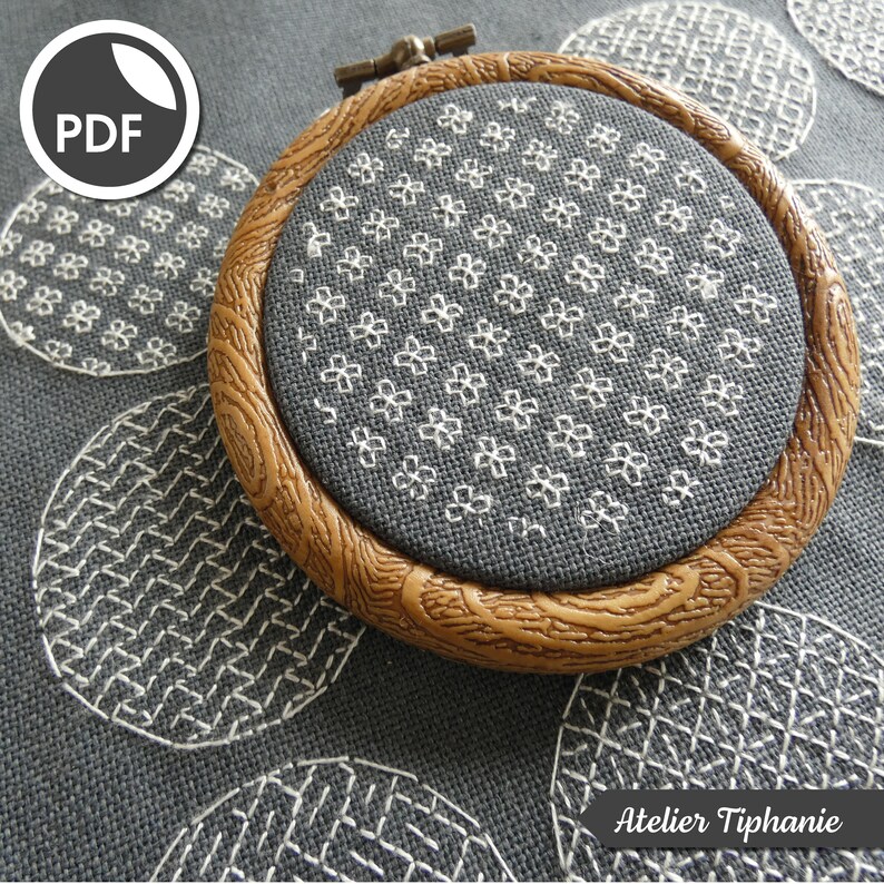 Sashiko Inspired Circle Sampler Blackwork PDF - Etsy