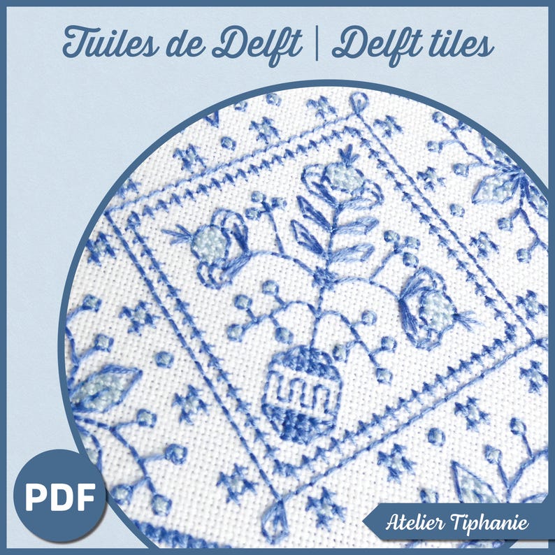 Delft Tile 3 - Cross Stitch Pattern - PDF Pattern - Etsy