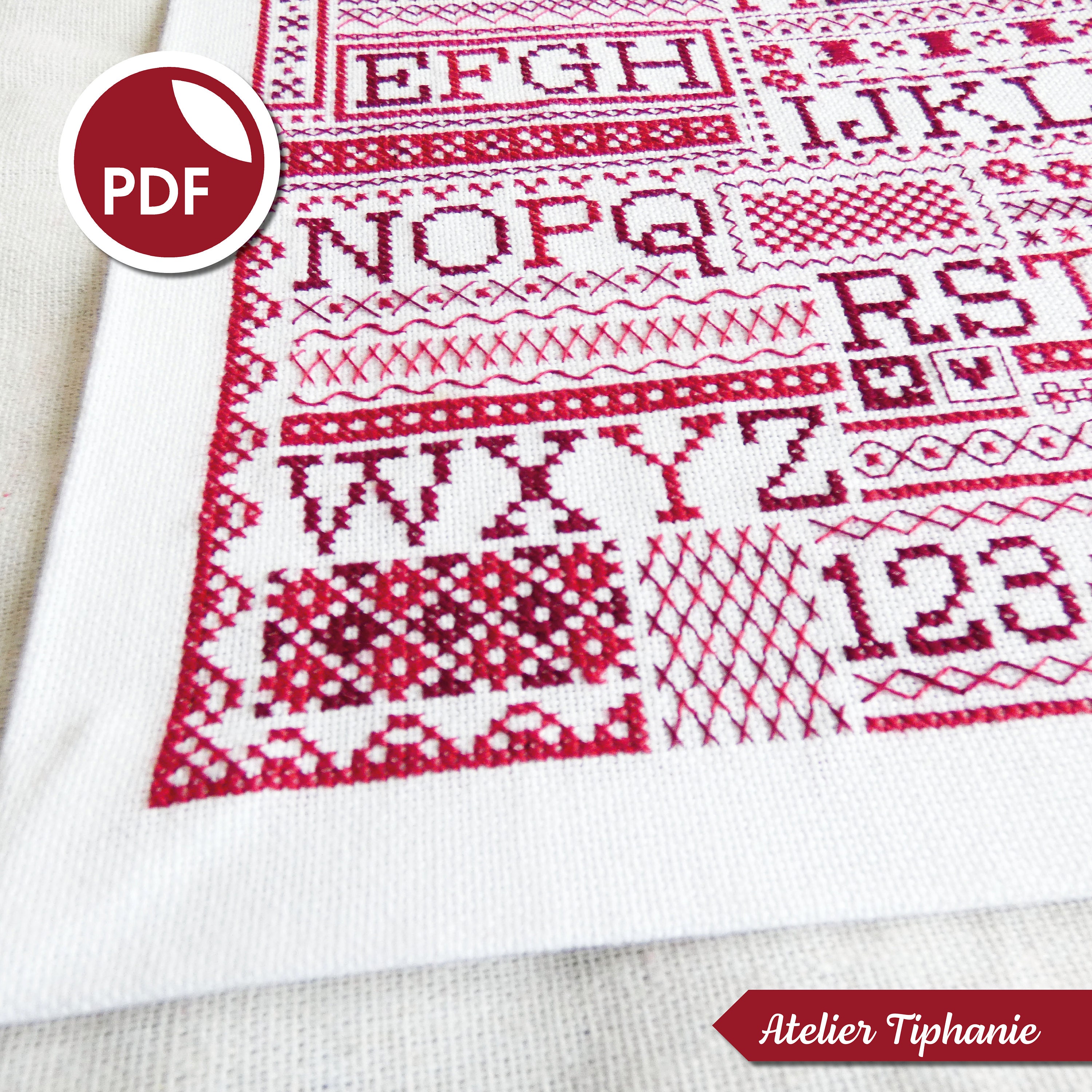 Cross Stitch Pattern - Alphabet Sampler 5 - PDF Pattern - Etsy