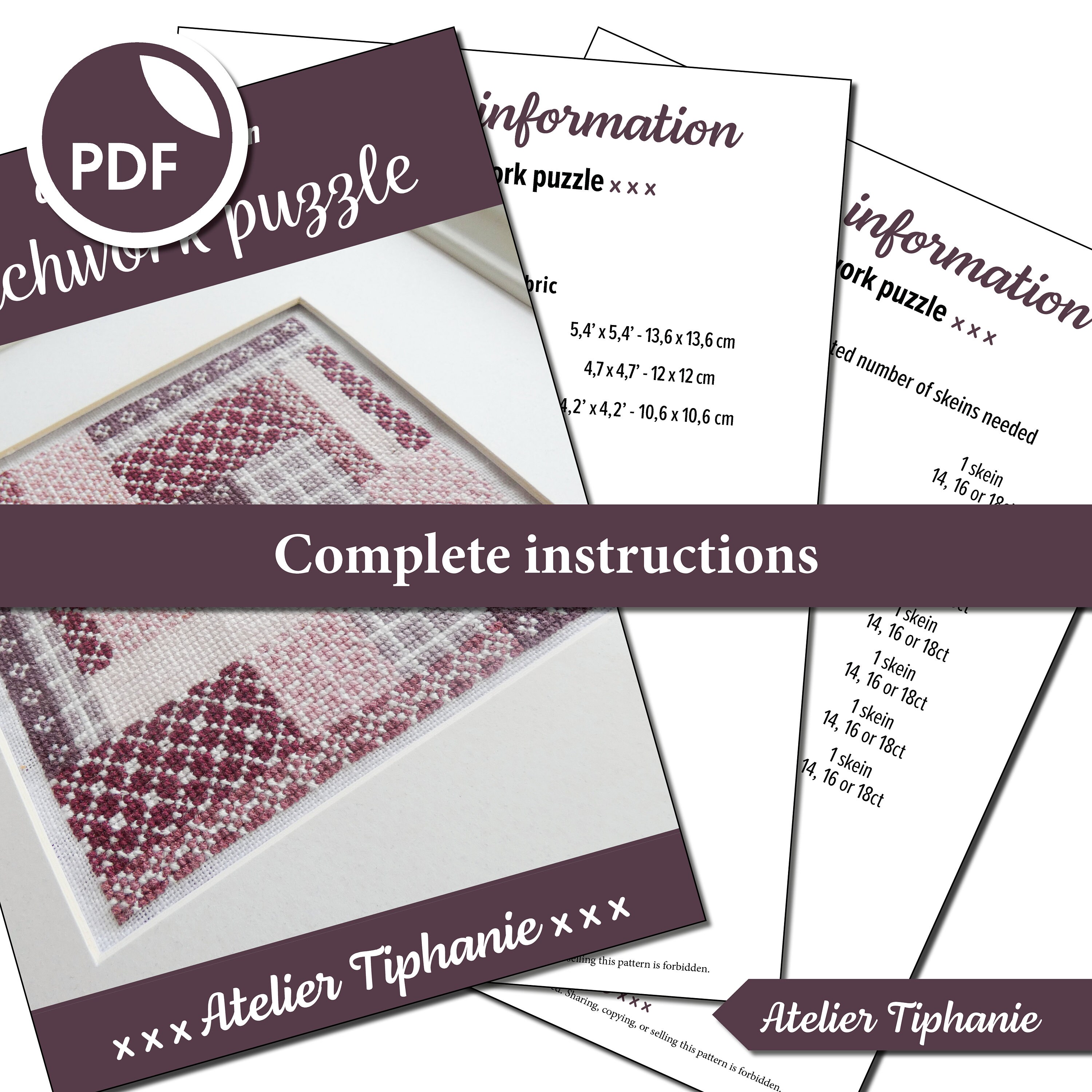 Cross Stitch Pattern - Patchwork Puzzle 1 - PDF Pattern - Etsy