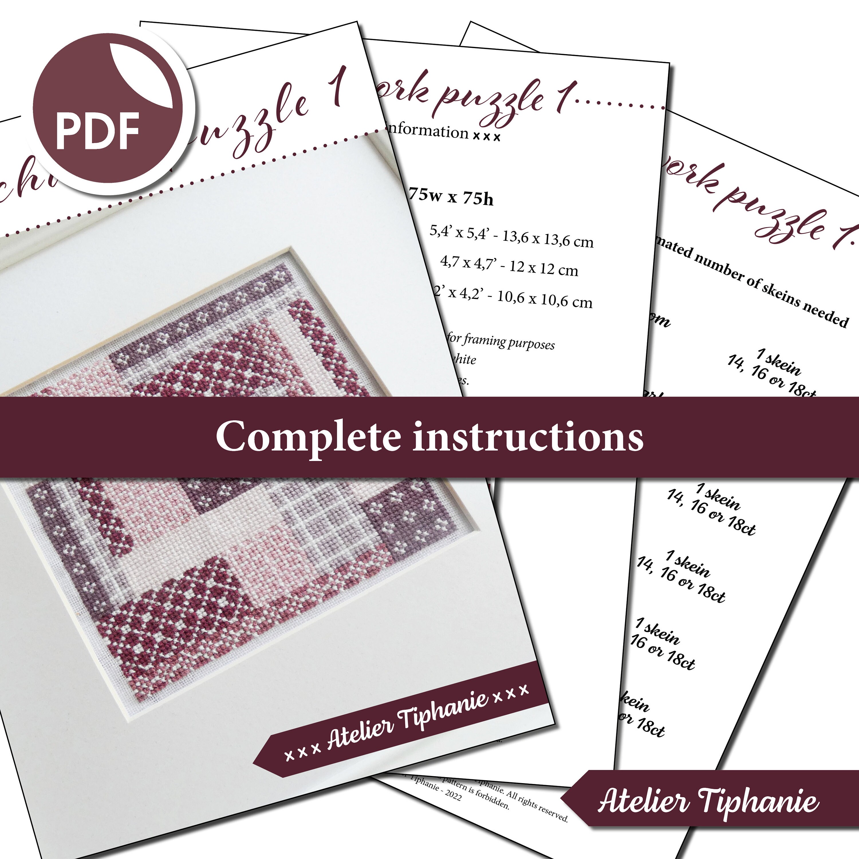Cross Stitch Pattern Patchwork Puzzle 1 - Etsy