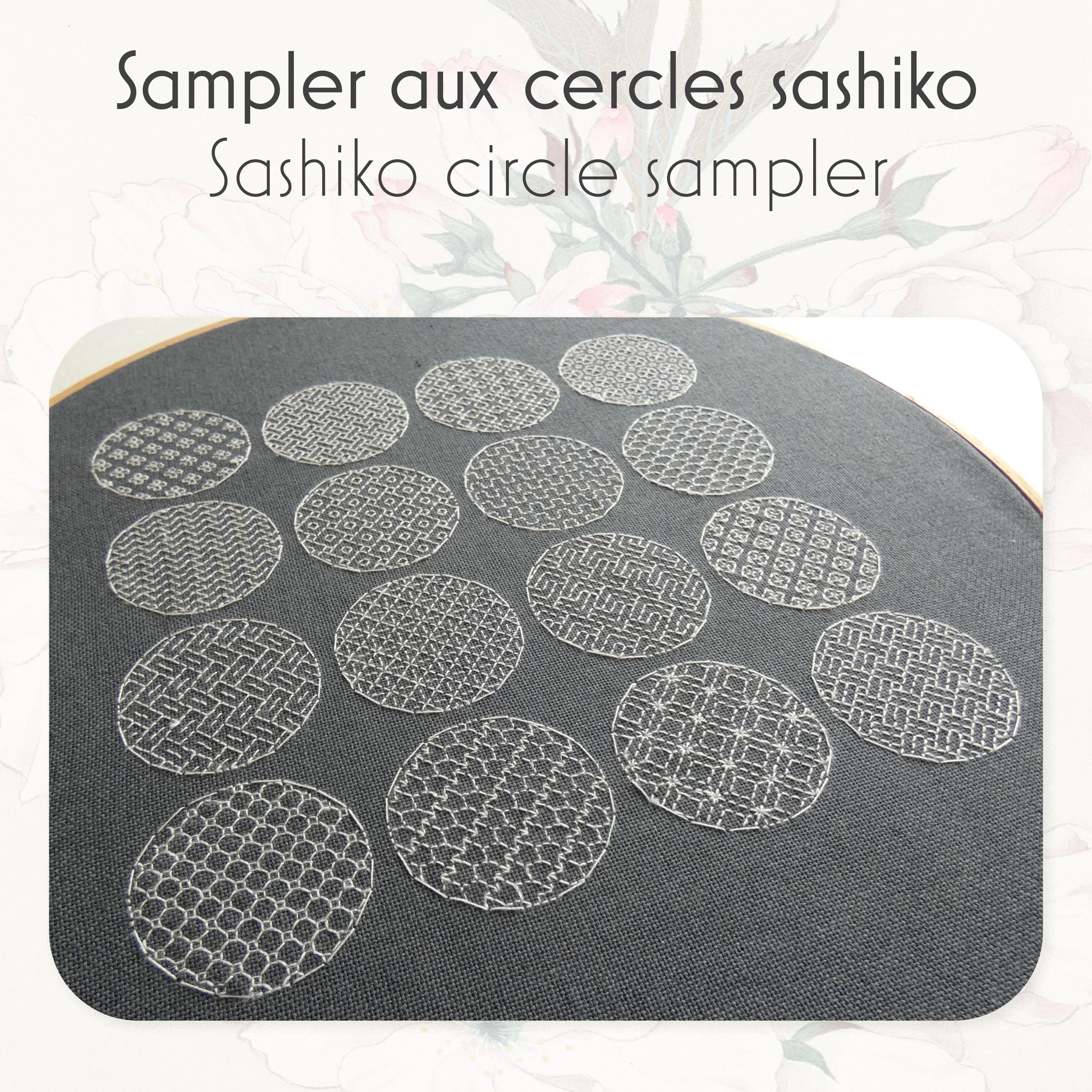 Sashiko Inspired Circle Sampler - Blackwork - PDF - Etsy