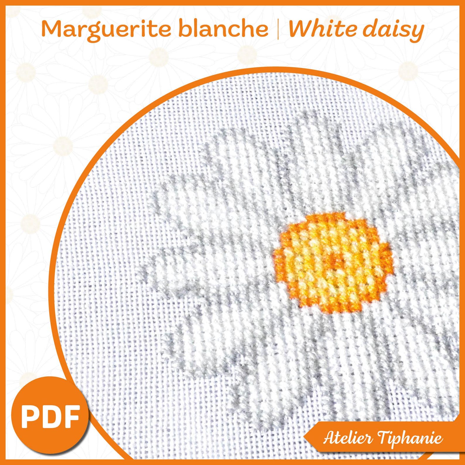 White Daisy - Flower - Cross Stitch Pattern - PDF Pattern - Etsy