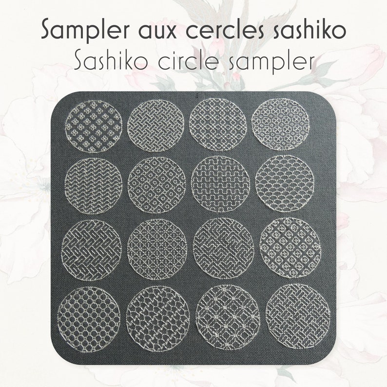 Sashiko Inspired Circle Sampler - Blackwork - PDF - Etsy