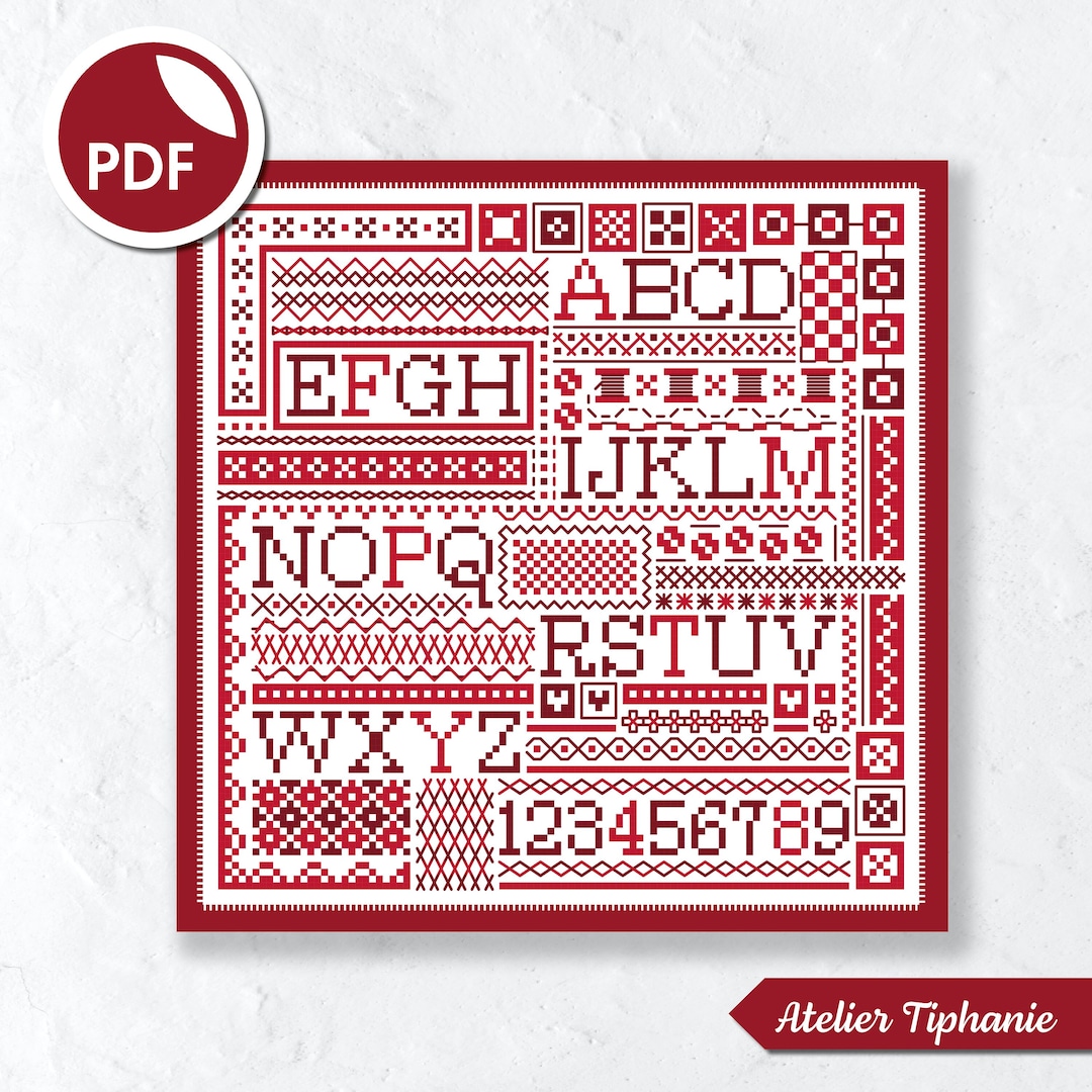 Cross Stitch Pattern Alphabet Sampler 5 PDF Pattern - Etsy