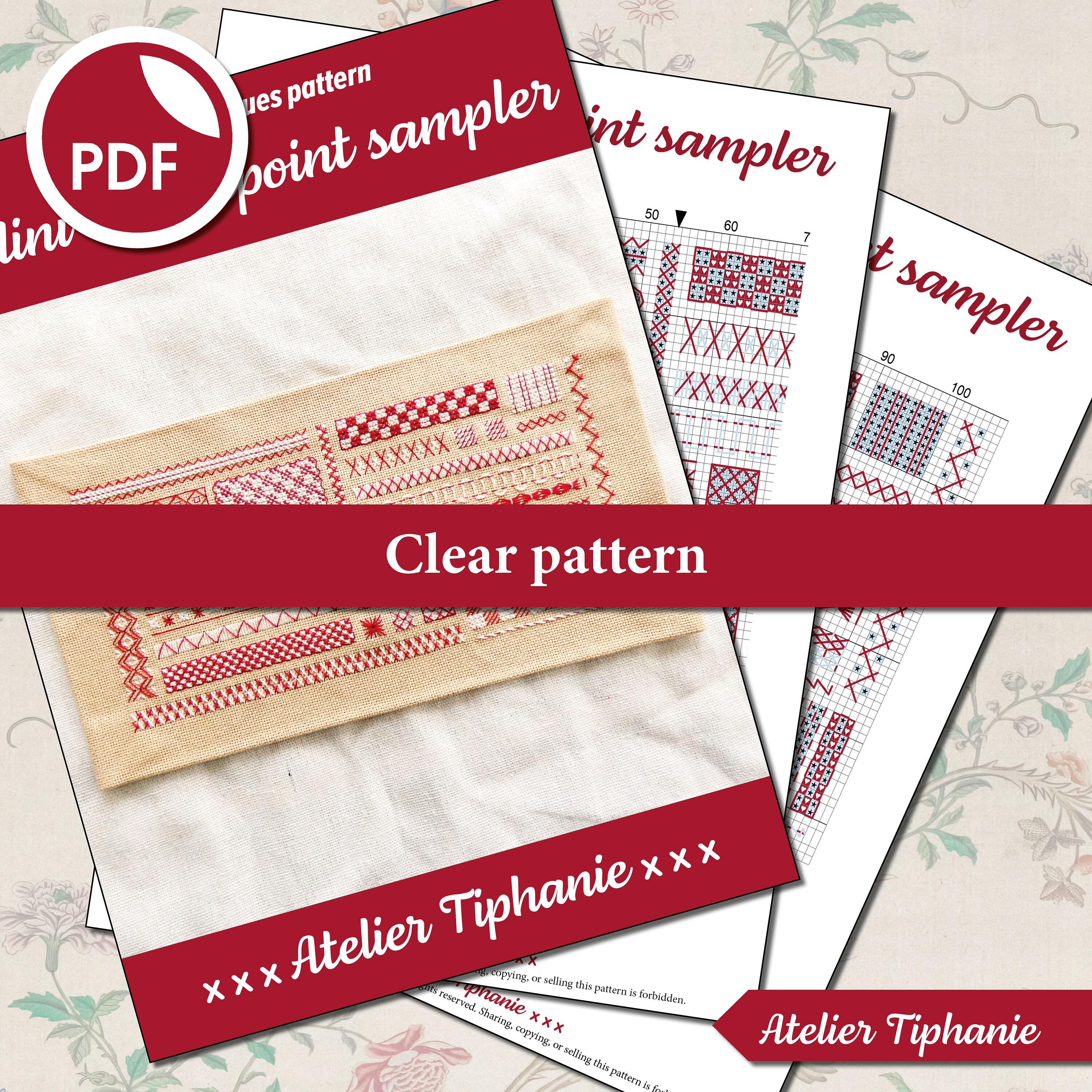 Needlepoint, Cross Stitch, Blackstitch Pattern - Mini Sampler - PDF ...