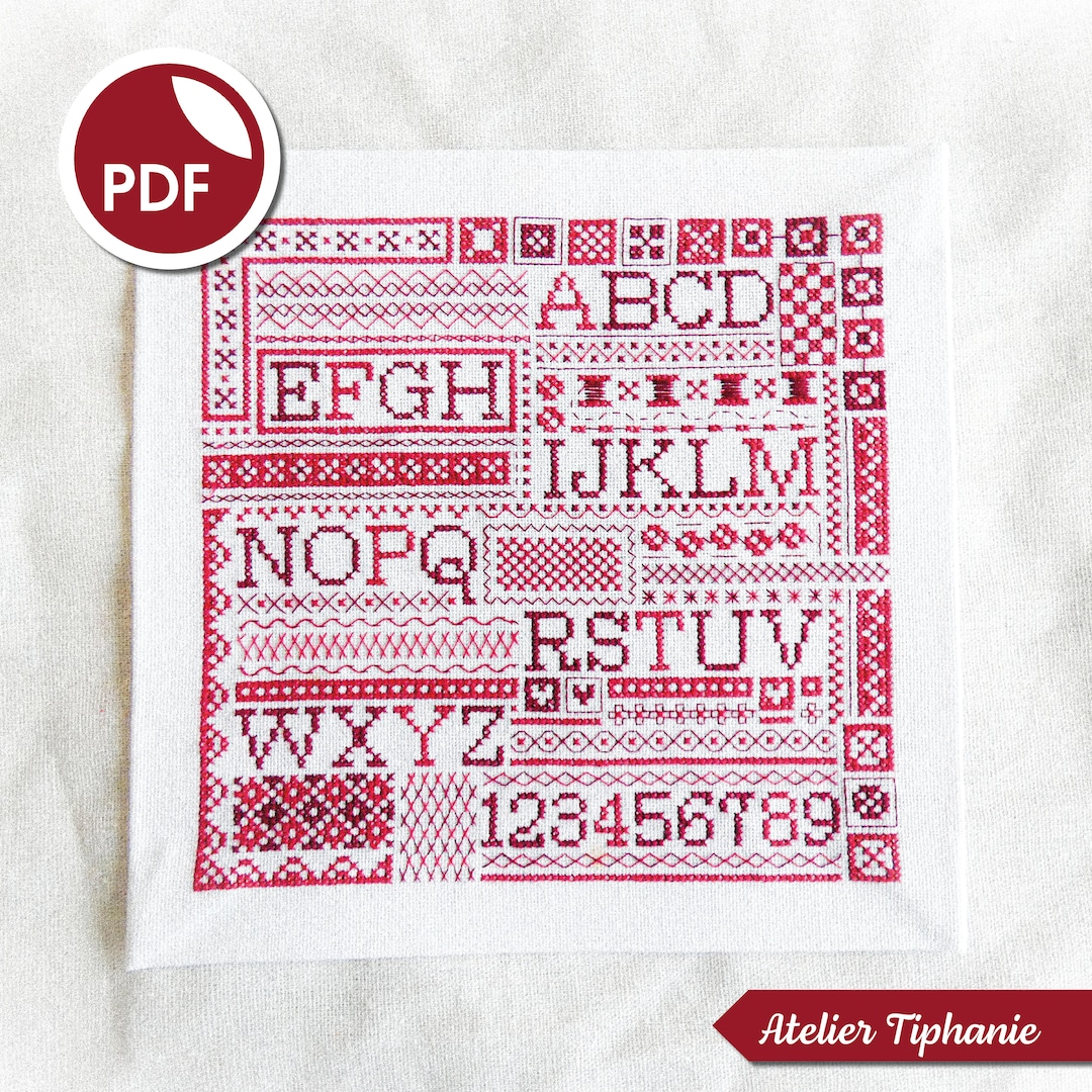 Cross Stitch Pattern - Alphabet Sampler 5 - PDF Pattern - Etsy