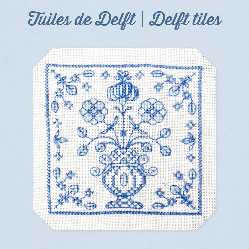 Delft Tile 2 - Cross Stitch Pattern - PDF Pattern - Etsy