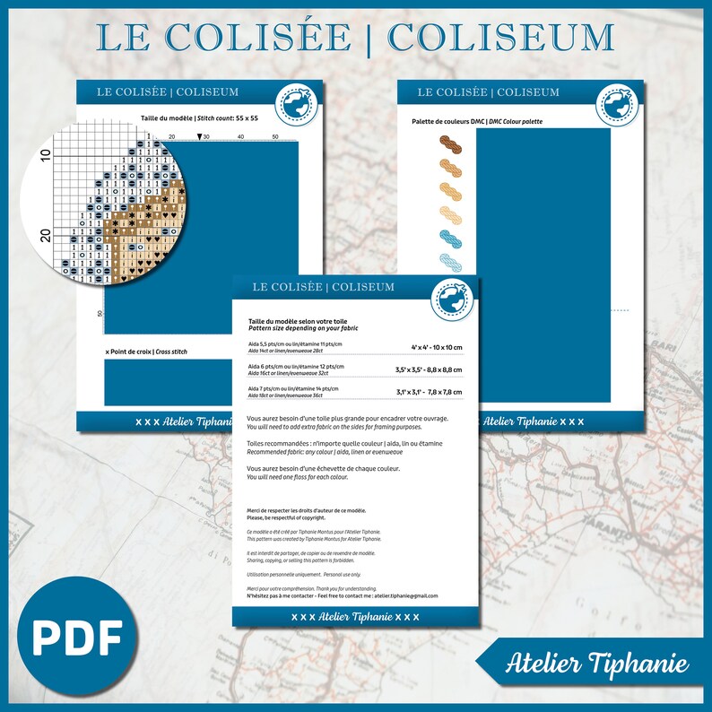 Cross Stitch Pattern - Landmark - Rome - Coliseum - PDF - Etsy